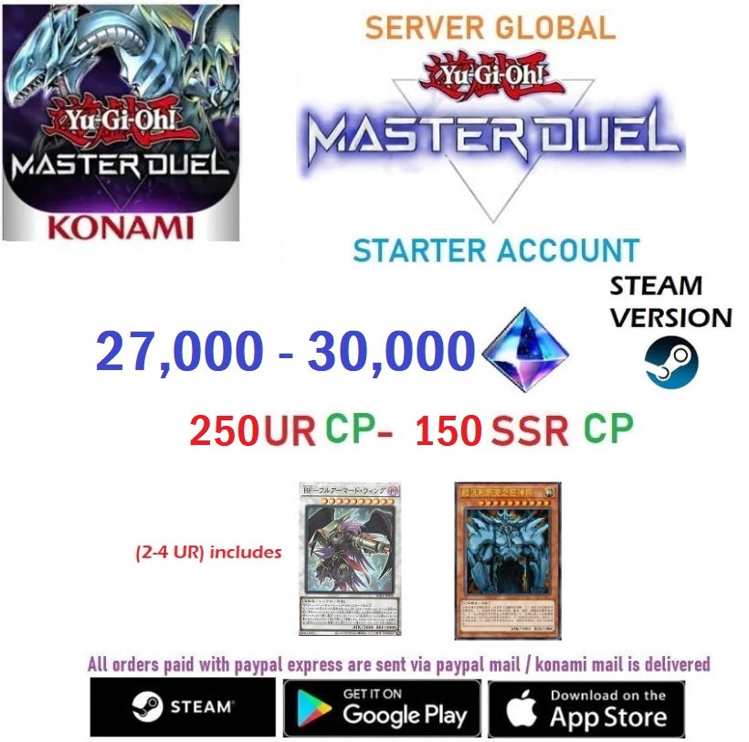 [SERVER GLOBAL/STEAM] 27,000+ Gems Yu-Gi-Oh! Master Duel Starter Rerol – Malboro18Games