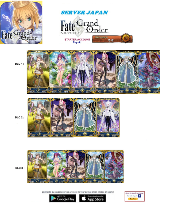 ⭐[JP Server] Altria Caster+ SQ Fate Grand Order FGO Starter Account ...