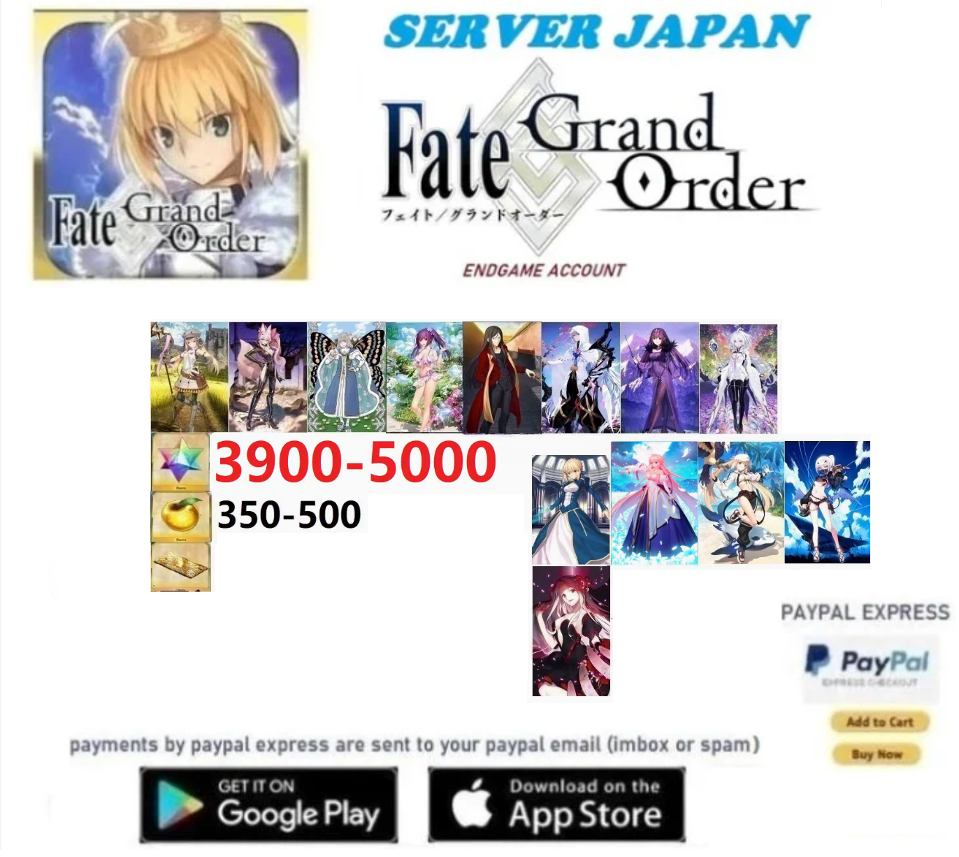 ⭐ Fate Grand Order ⭐Starters/Endgame Fresh Accounts – Malboro18Games