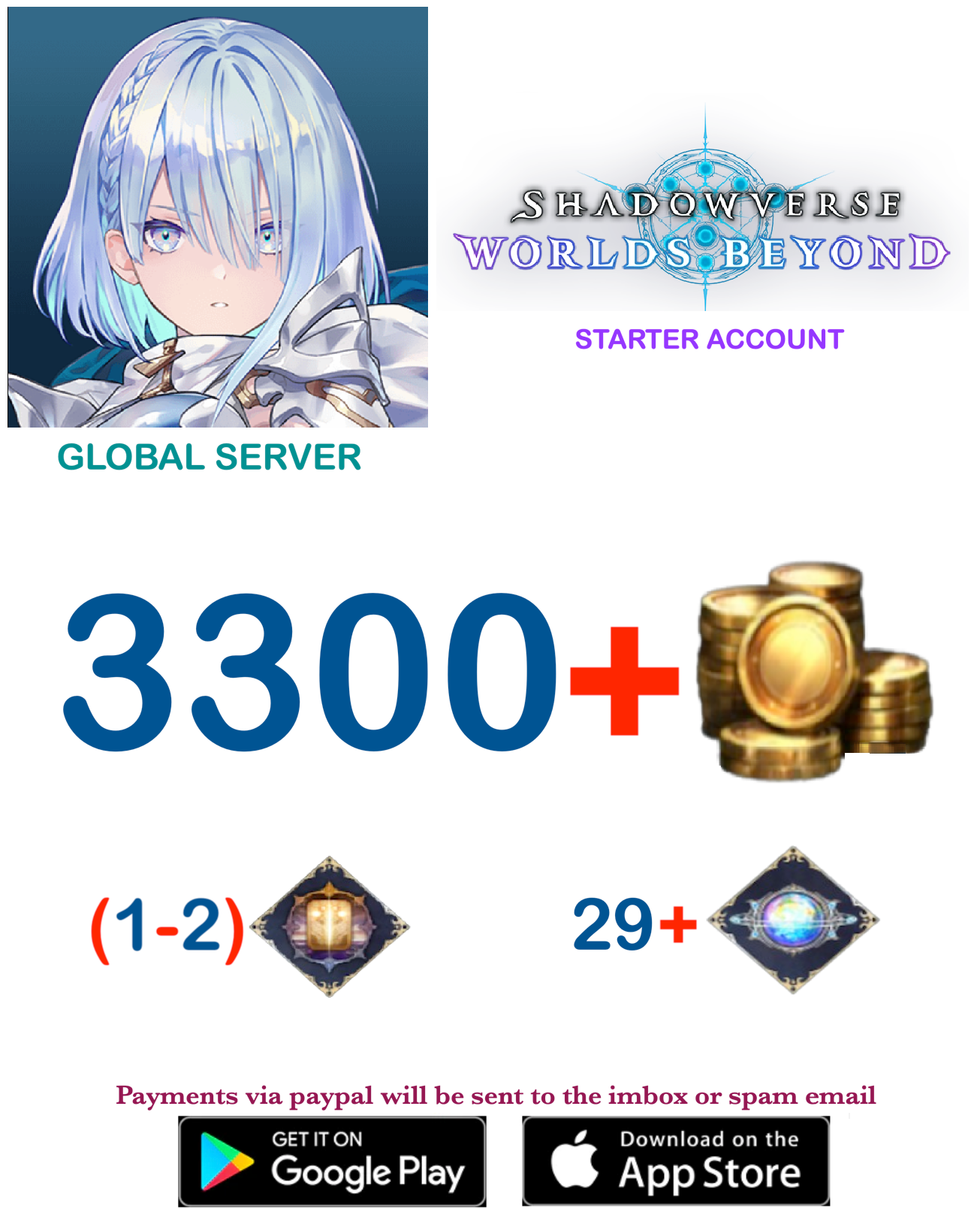 [Global Server/INSTANT DELIVERY] 3300+ Gold Shadowverse: Worlds Beyond – Malboro18Games
