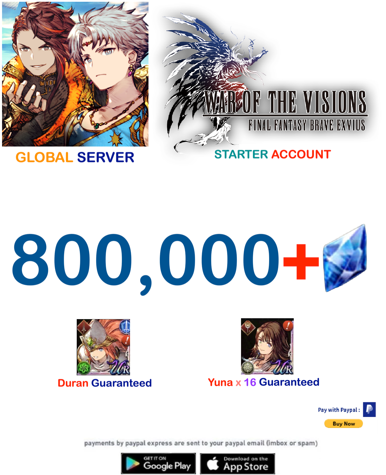 ⭐[GLOBAL SERVER][INSTANT]⭐ 800,000 Visiore - (70-180UR) War of The Vis ...